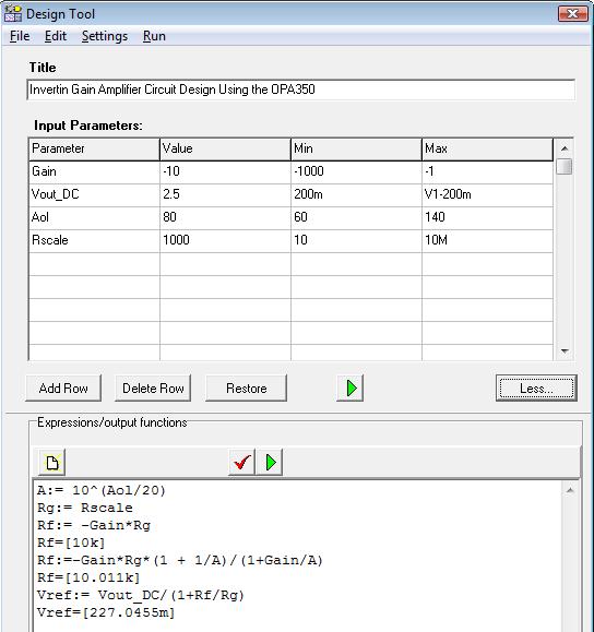 Circuit Design Tool in TINA