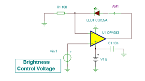 Online Simulation of the Programmable-Brightness LED Control Circuit