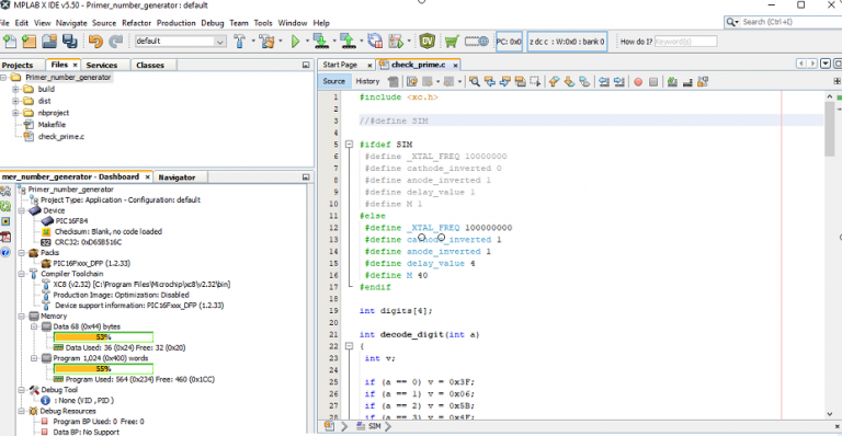 Prime_Number_generator_MPLAB_editor - The Circuit Design Blog