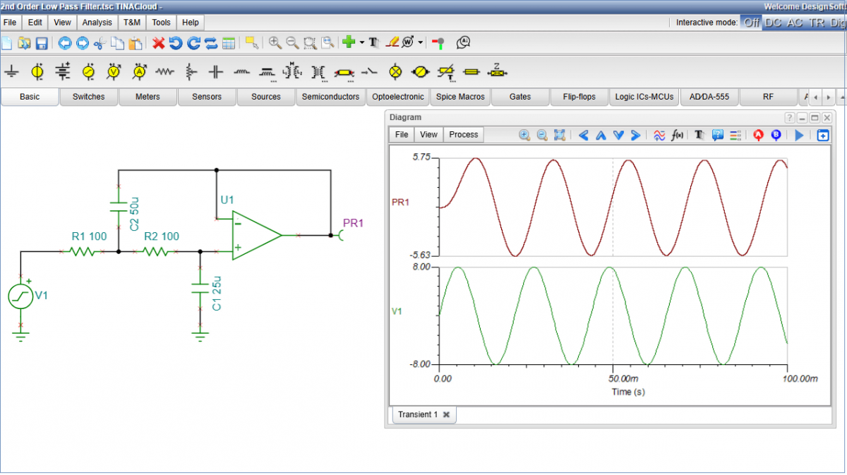 Converting and running basic Multisim Live circuits in TINACloud - The ...