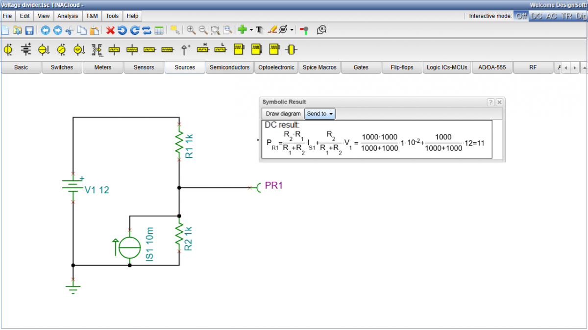 Converting and running basic Multisim Live circuits in TINACloud - The ...